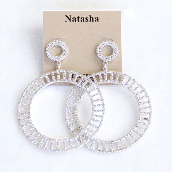 Natasha Couture | Jewelry | Natasha Statement Rhinestone Hoop Earrings ...